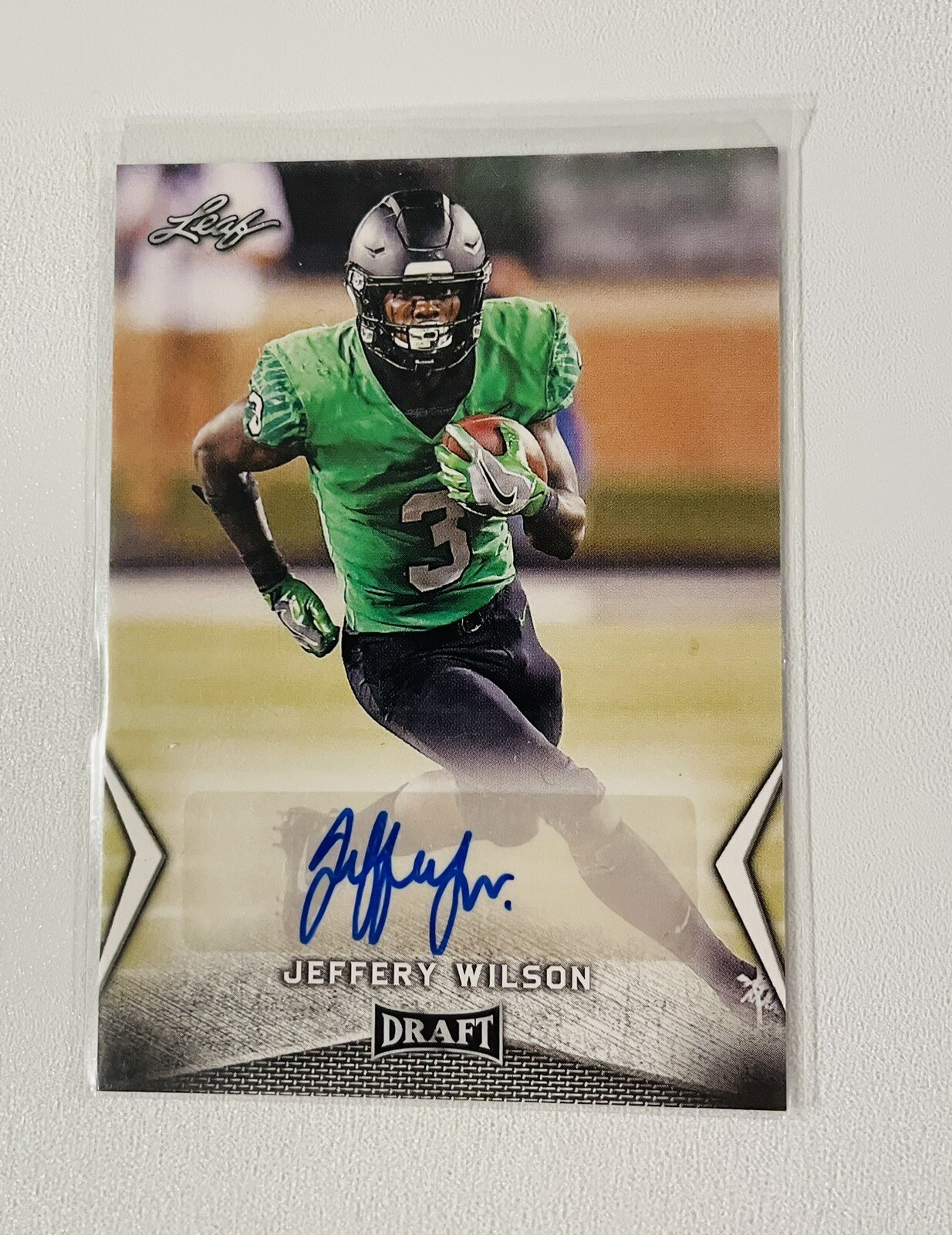 2018 Leaf Draft Auto Jeff Jeffery Wilson #BA-JW4 Auto 49ers Dolphins ...