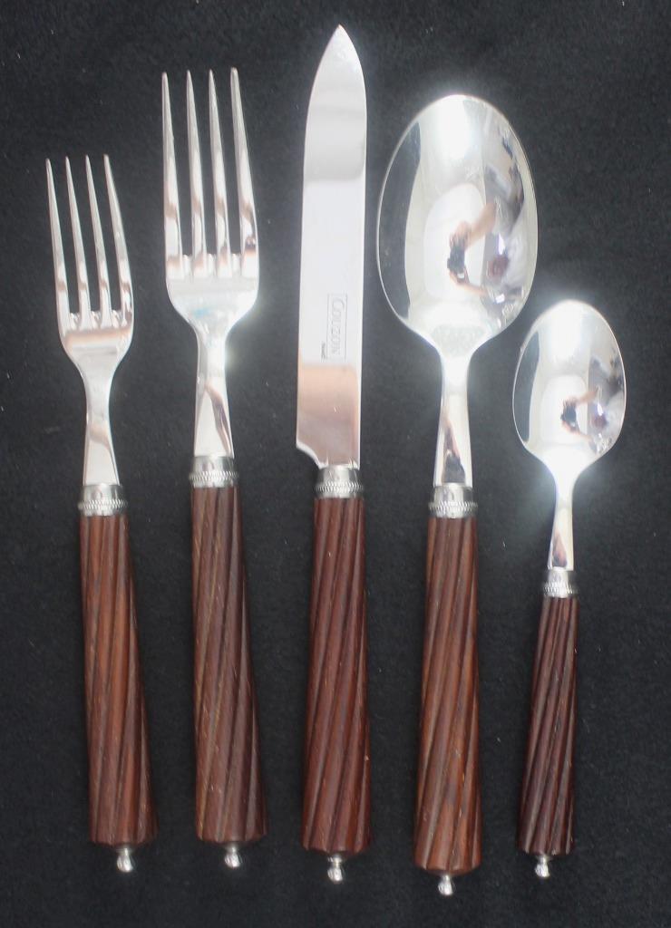 Jean Couzon Flatware Oregon Dark 5 Piece Place Setting Stainless Steel ...