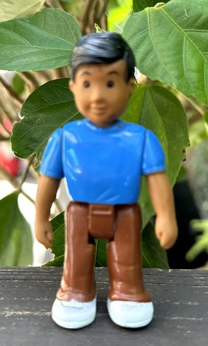 Vintage 3.25" PVC Man Dad Action Figure Dollhouse Blue Shirt Brown ...