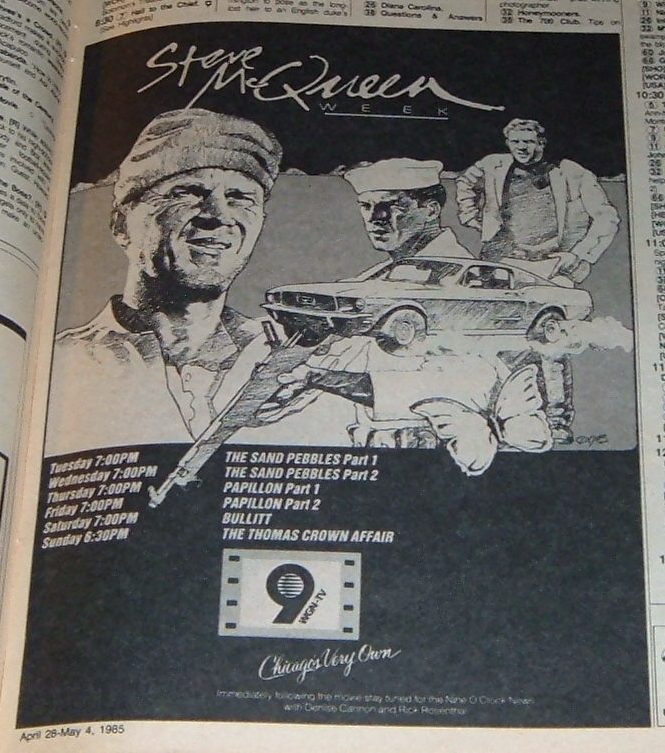 1985 CHICAGO TV WEEK GUIDE~OPRAH WINFREY~STEVE MCQUEEN~FLOYD KALBER~TIM ...