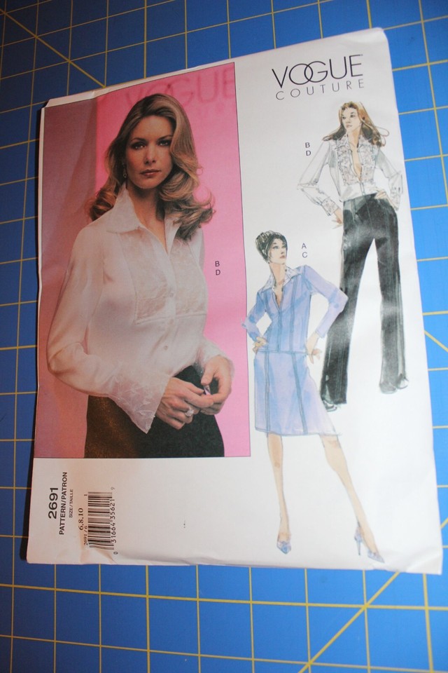 Vogue Pattern #2691 Vogue Couture Size 6-10 Misses' Jacket, Blouse ...