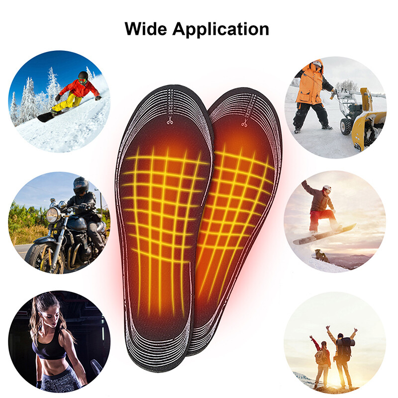 Heated Shoe Foot Insole USB Electric Heater Winter Skiing Outdoor Warm ...