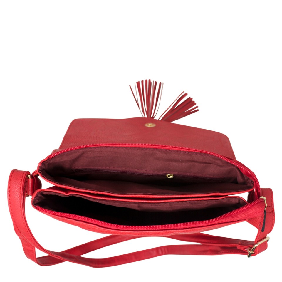 Ladies Tassel Tied Metal Ring Cross Body Bag Women Casual Shoulder ...