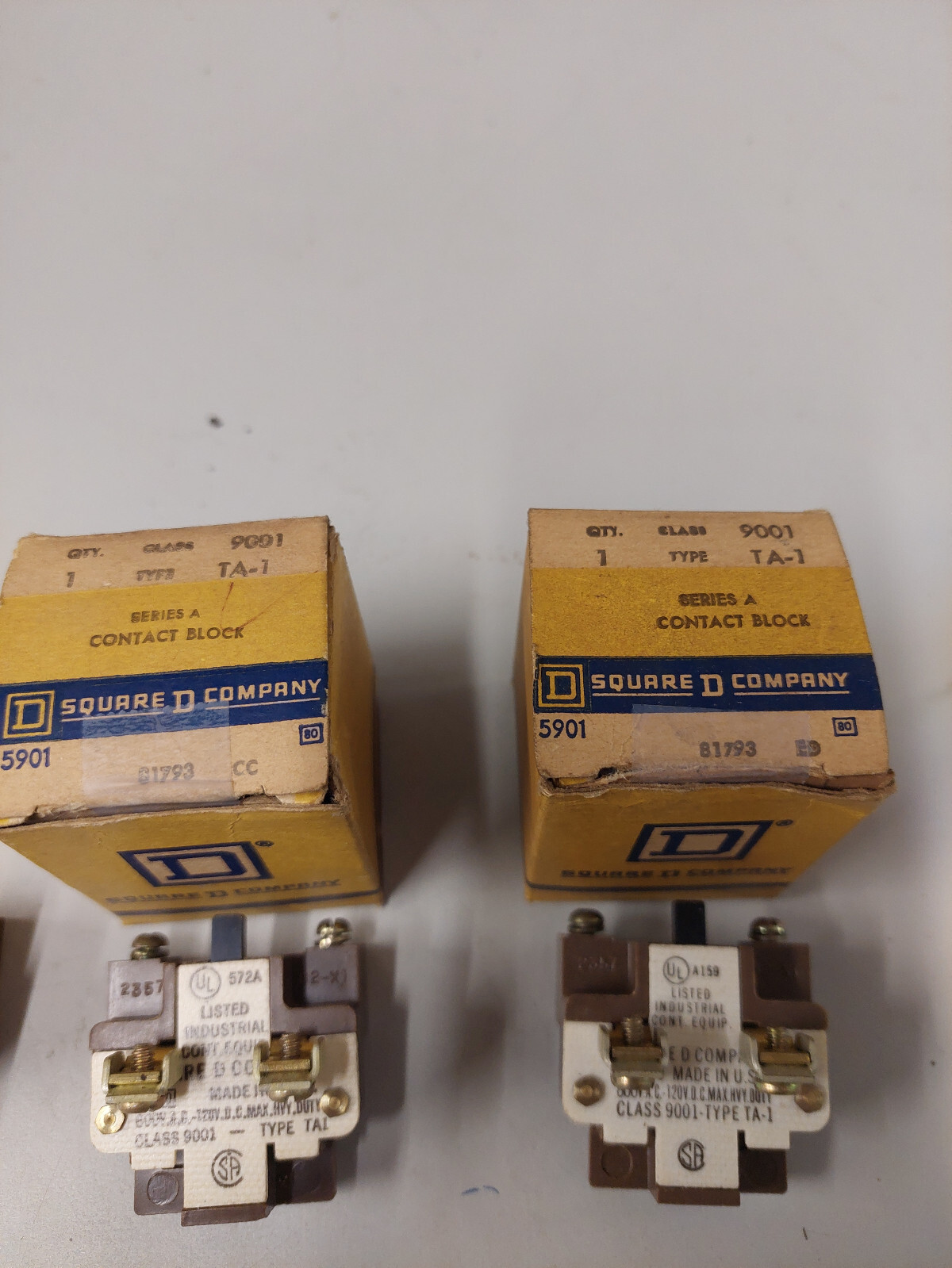 SQUARE D CONTACT BLOCKS 9001 TA-1 SERIES A.(LOT OF 3). NOS. FREE ...