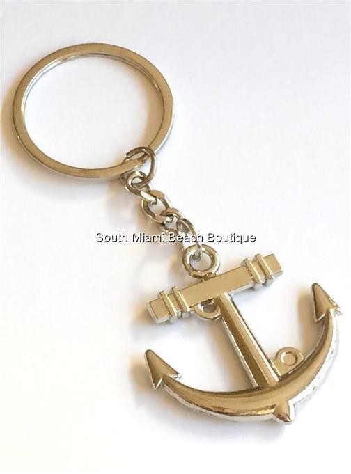 Nautical Anchor Keychain Keyring LOVE Boat Ship Valentines Gift Silver ...