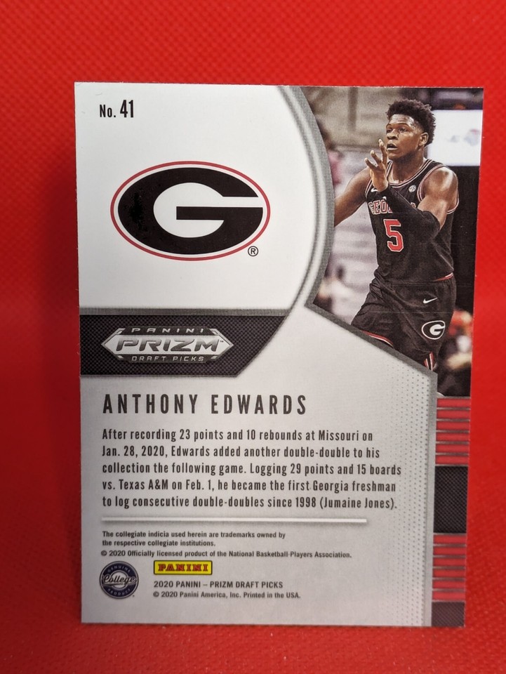 2020-21 Prizm Draft Picks Anthony Edwards Rookie Card RC #41 ...