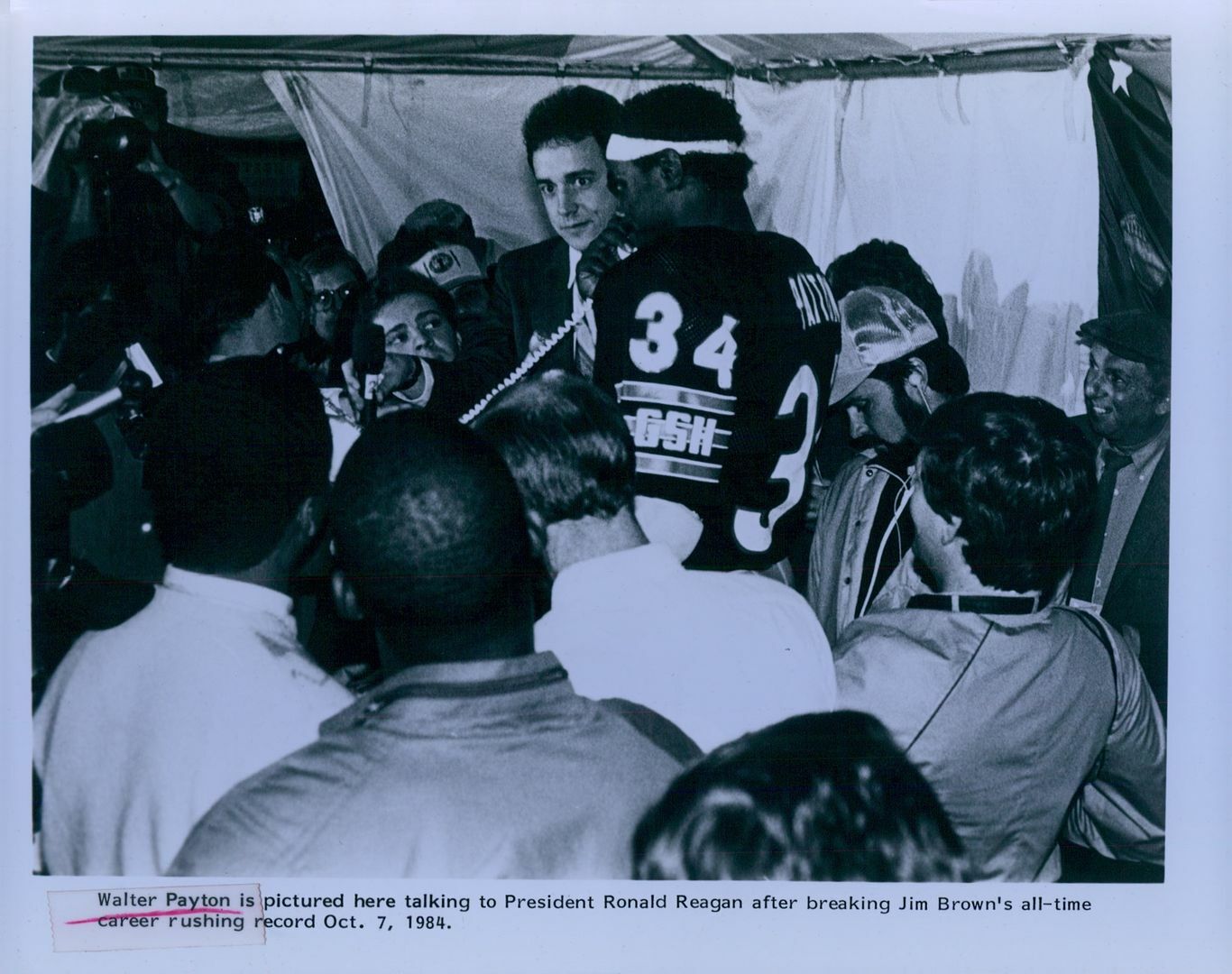 1984 Walter Payton Bears Talking President Reagan Press Photo | eBay