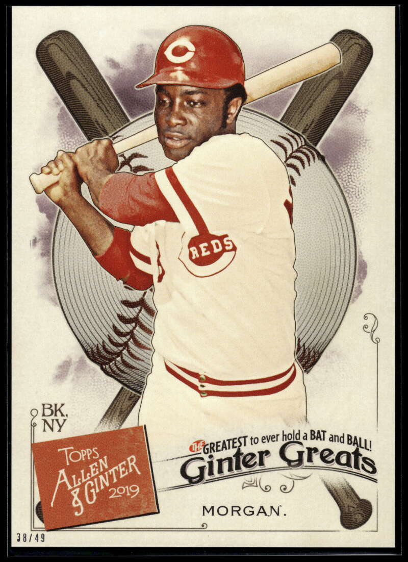 Joe Morgan 2019 Allen and Ginter Ginter Greats 5x7 #GG-26 38/49 Reds | eBay