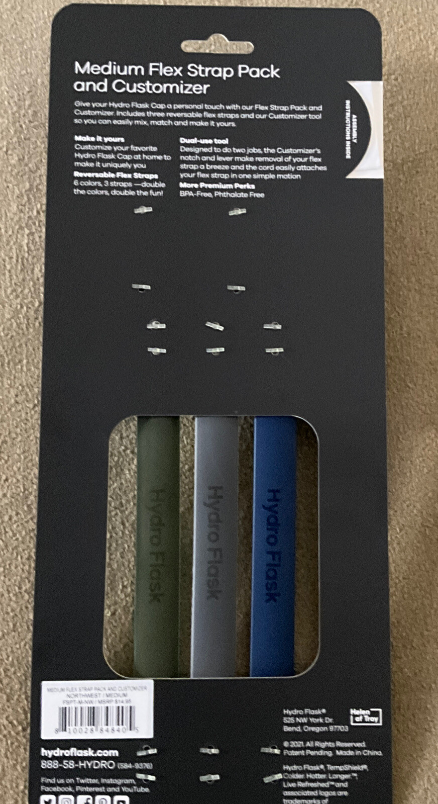 HYDRO FLASK MEDIUM FLEX STRAP PACK & CUSTOMIZER, 3 REVERSABLE STRAPS | eBay