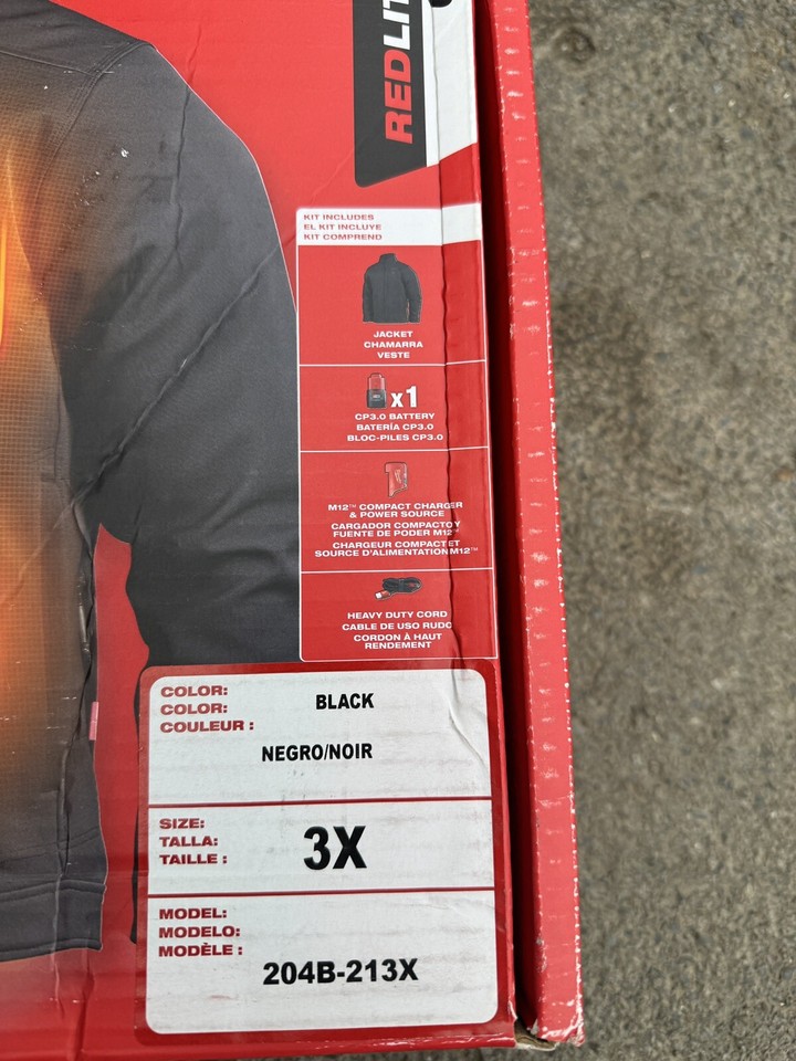 Milwaukee Tool 204B-213X M12 Heated Toughshell Jacket Kit - Black, 3X ...
