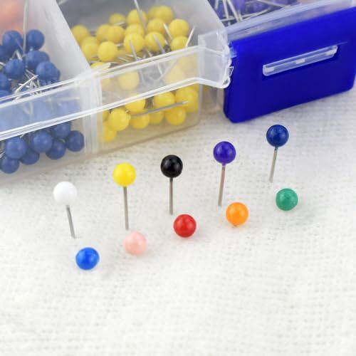600 Pcs Colored Map Push Pins Round Head Marking Pins for Bulletin Cork ...