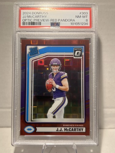 2024 Panini Donruss - Rated Rookie J.J. McCarthy #303 Optic Preview Red ...