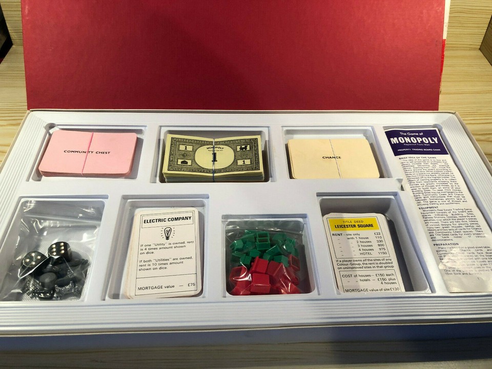 Vintage Waddingtons Monopoly Original Classic 1972 Edition Board Game ...
