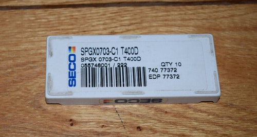SECO, Carbide insert, SPGX0703-C1 T400D, 10 pcs, New | eBay