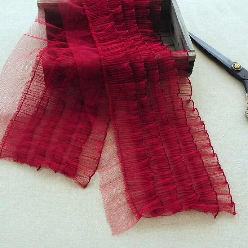5 Layers Lace Ruffles Edging Tiered Pleated Mesh DIY Trim Frill Sewing ...