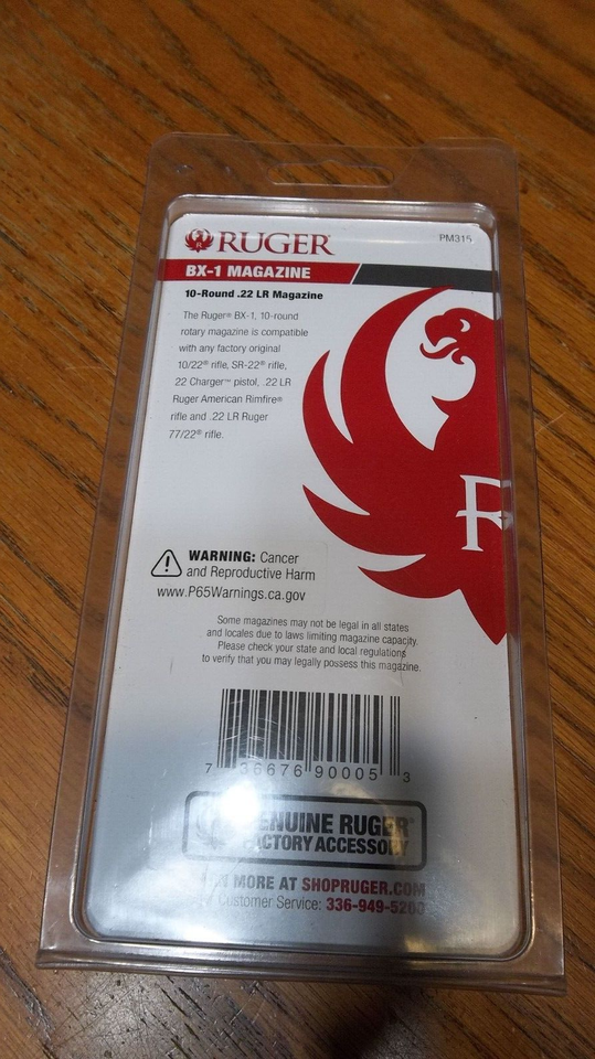 Ruger .22 LR 10-Round Rd Rotary Magazine Mag 90005 22LR BX-1 Bx1 OEM ...