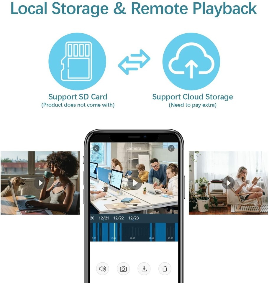 XVIM 1080P Wireless WiFi E27 Bulb Camera / 360° Panoramic PTZ AC ...