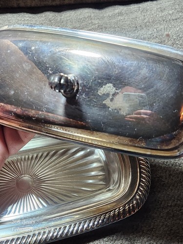 Wm Rogers 887 Silverplate Butter Dish With Glass | eBay