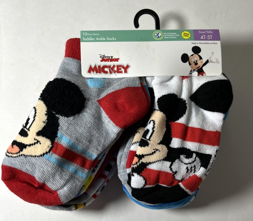 Disney Junior Mickey Toddler Ankle Socks - 10 Pair - Size 4T-5T NEW | eBay