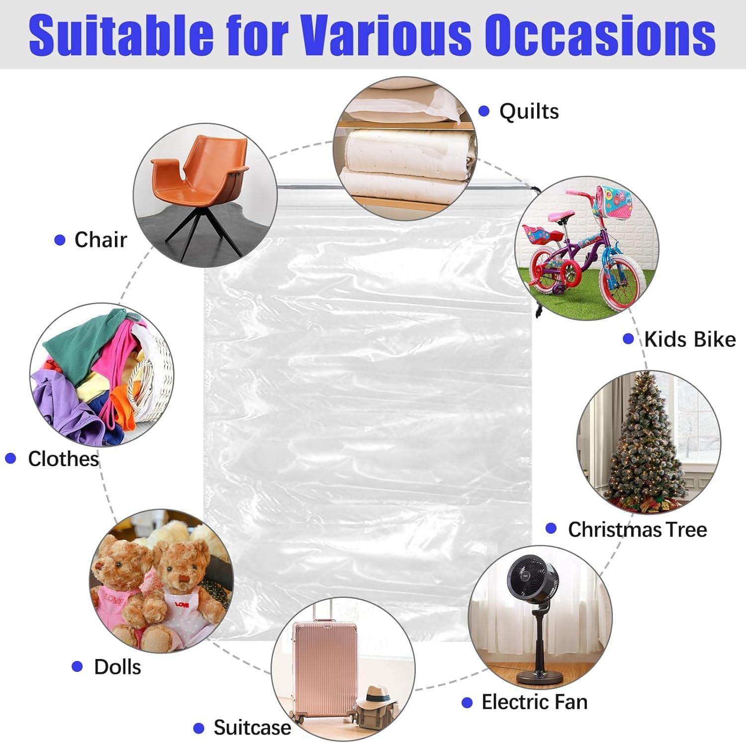 36x50 Inch Extra Large Clear Plastic Suitcase Storage Bags 6 Pack 4 ...