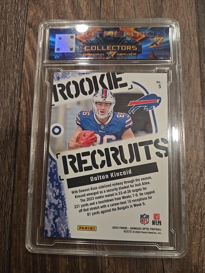 2023 Panini Donruss Optic Rookie Recruits Dalton Kincaid #5 Graded ...