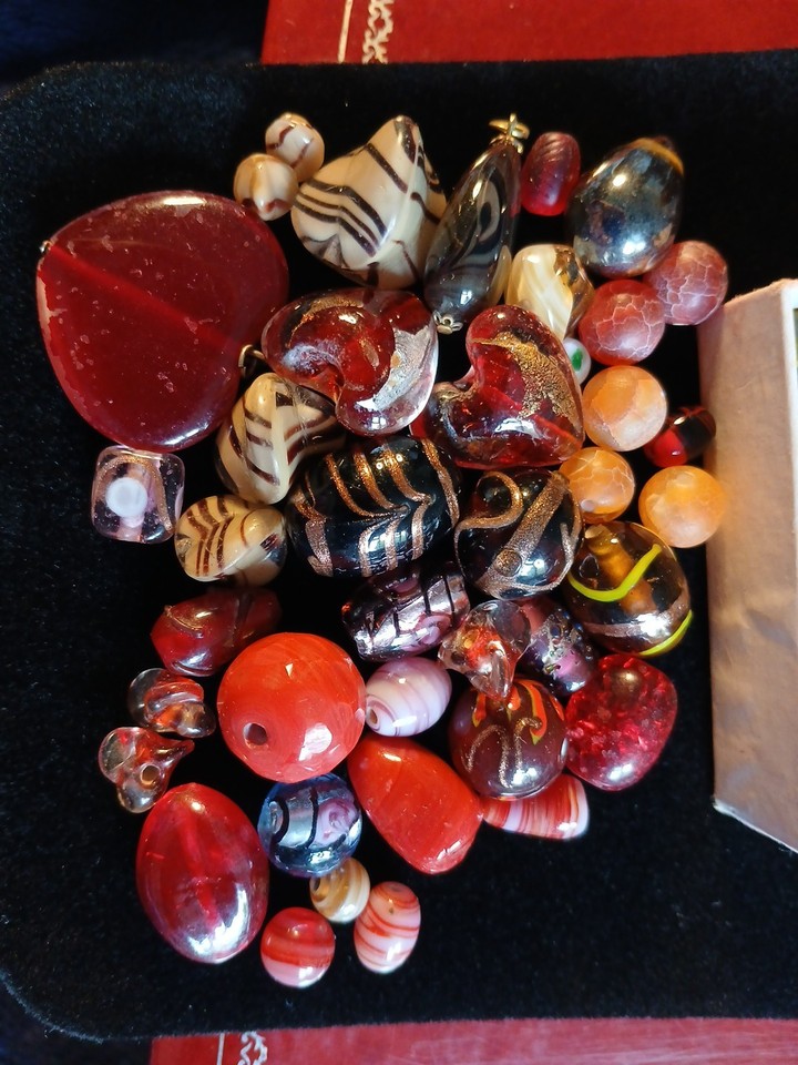 320g Joblot Vintage Glass Beads Craft Jewellery Making Lampwork Foil ...