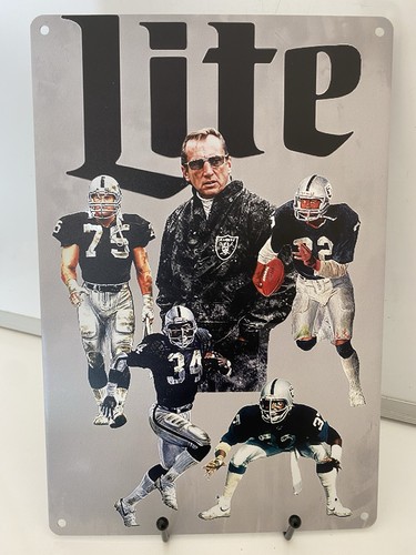 Oakland Raiders - Miller Lite Beer Sign - Bo Jackson - Al Davis - John ...