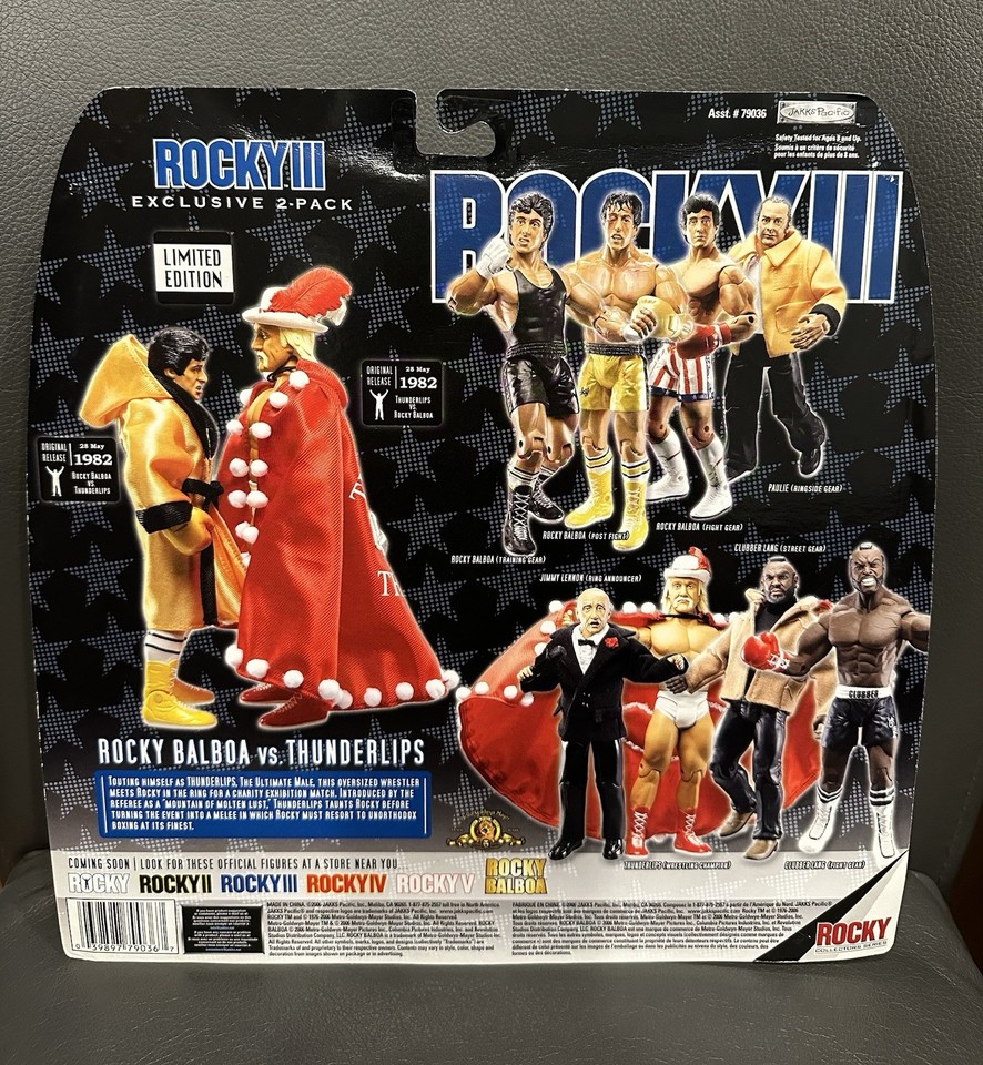 ROCKY III Balboa Thunderlips Stallone Hulk Hogan MOC 2006 JAKKS Pacific ...