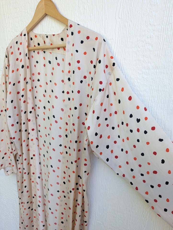 Handmade In Morocco Polka Dot Boho Chic Hippie Duster Kimono Cover Up ...