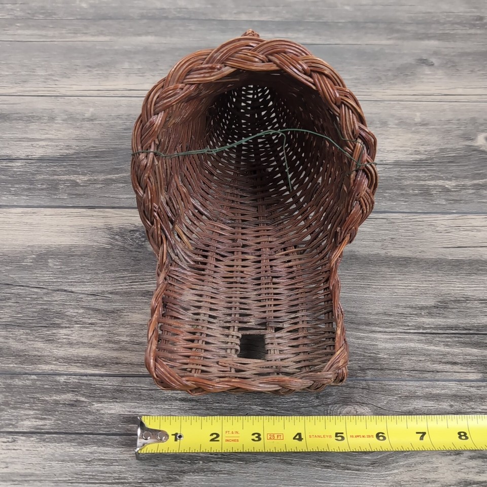 13" Wicker Harvest Centerpiece Cornucopia Footed Braided Trim Hanging ...