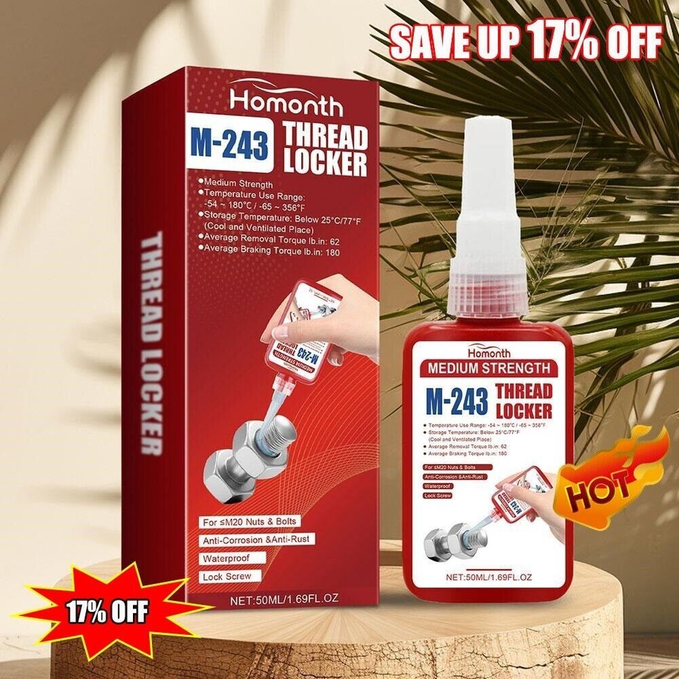 M-243 Threadlocker Blue Bolt Blue Liquid Lock Tight Strength Medium Tool K9V5 | eBay