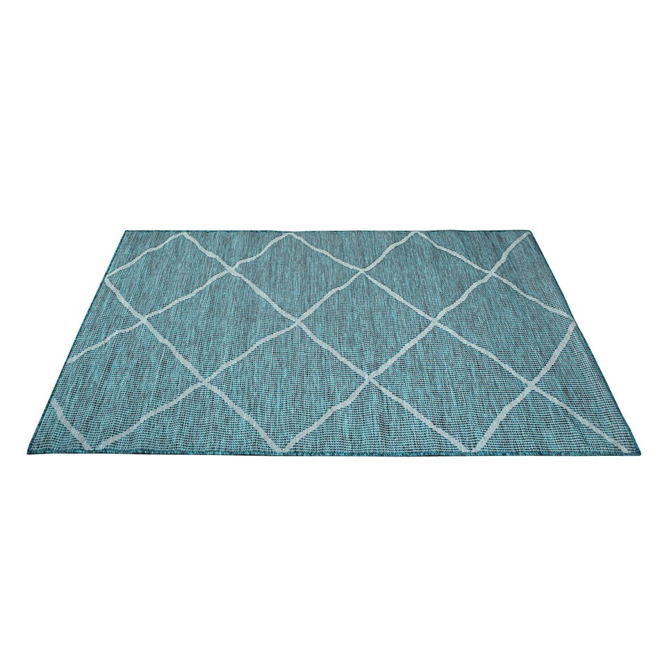 Teppich In-& Outdoor Raute-Look - Wetterfest Balkon Terrasse ...