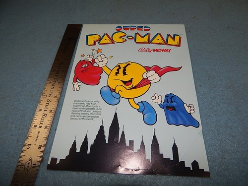 1982 Bally Midway SUPER PAC-MAN video game advertising flyer | eBay