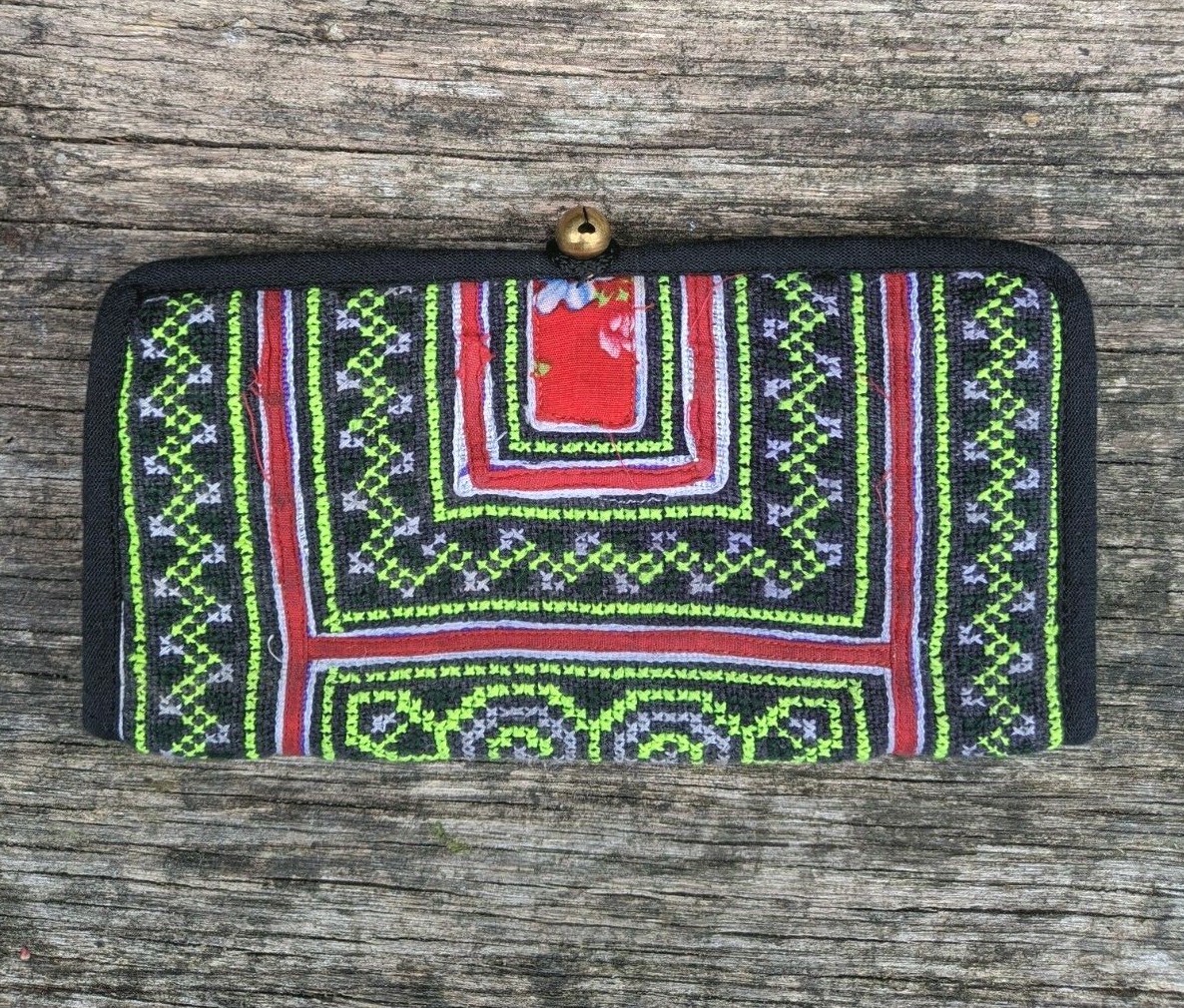 Hmong tribal thai hippy hippie boho ethnic bifold wallet purse unusual ...