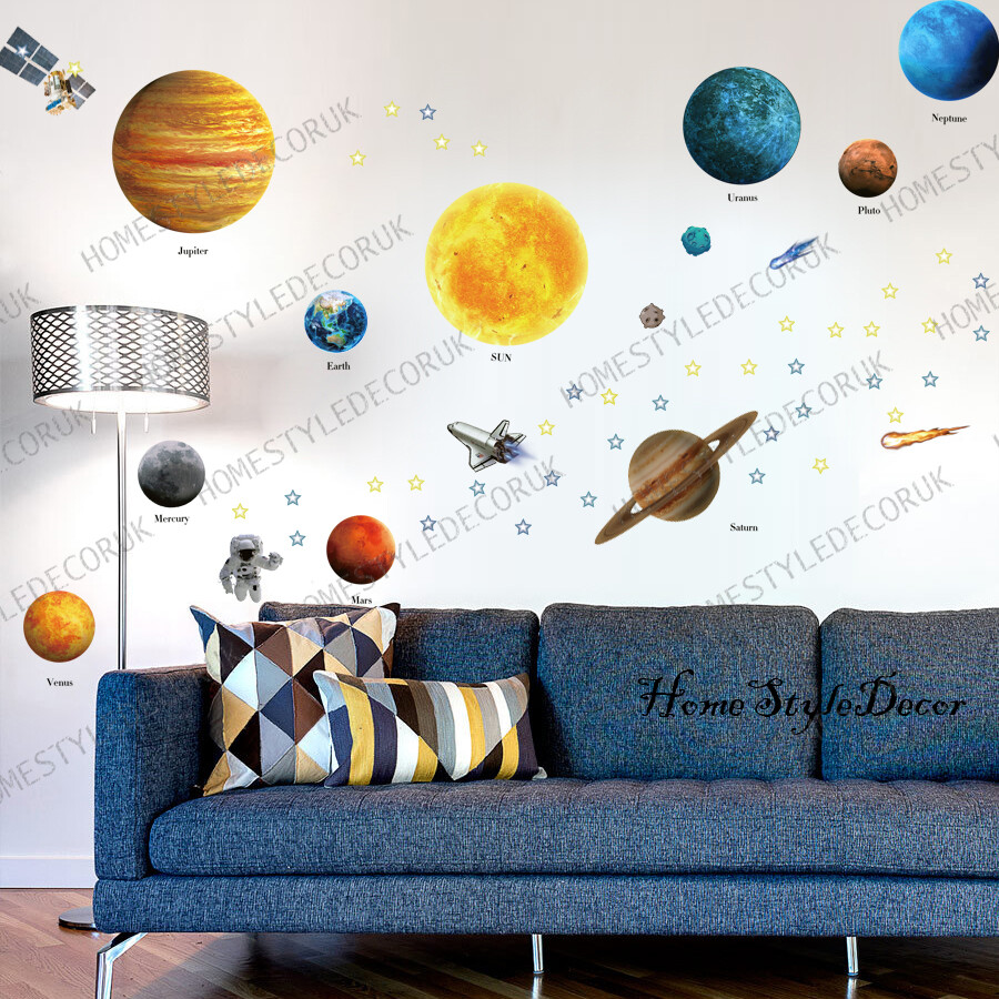 Solar System Wall Stickers Planet Wall Stickers Set Of 10 Planets
