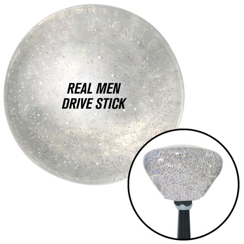 Black Real Men Drive Stick Clear Retro Metal Flake Shift Knob w/ M16x1 ...