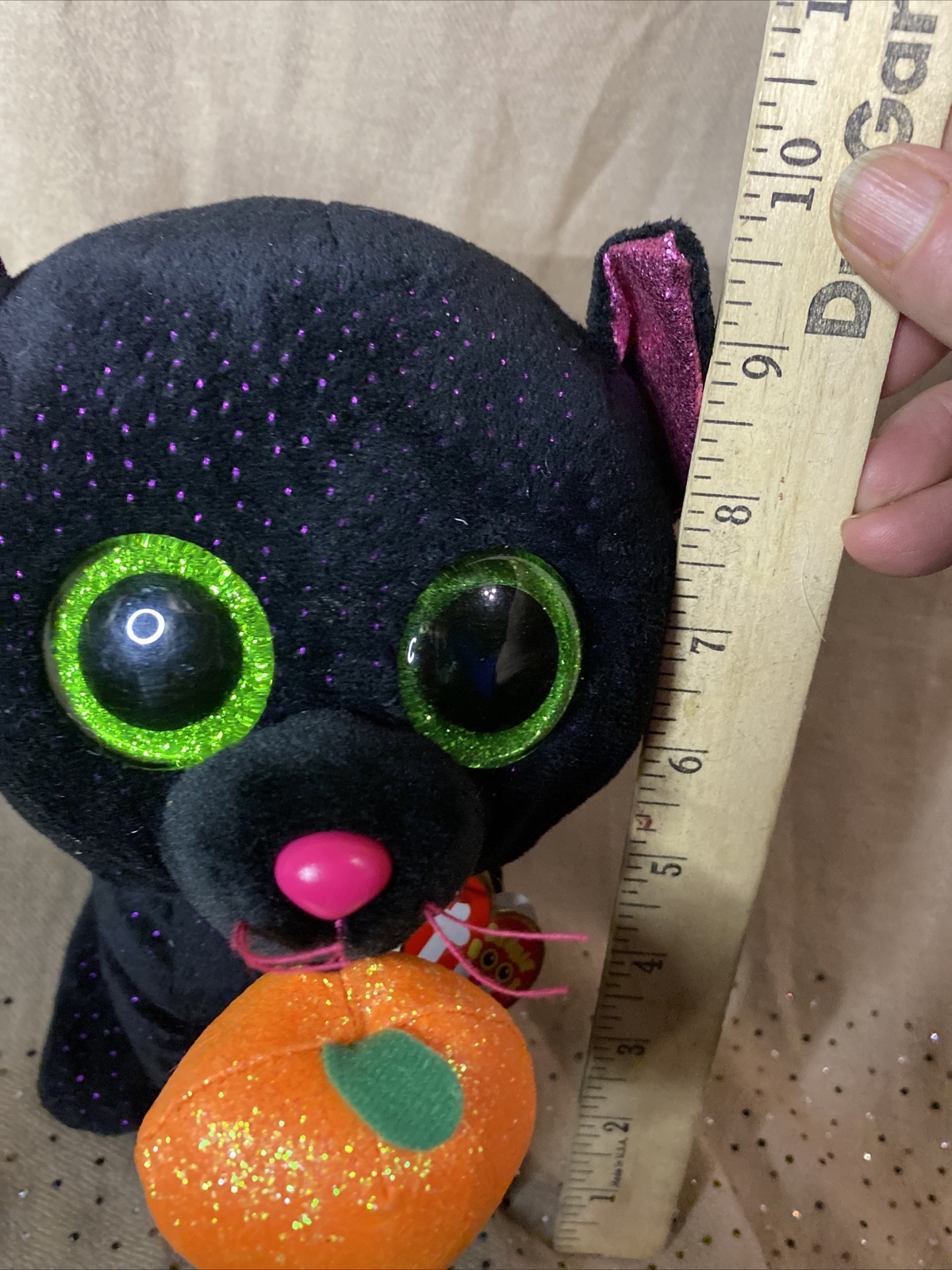 NWT TY Beanie Boo Plush Black Cat Potion Halloween Pumpkin Retired 12 ...