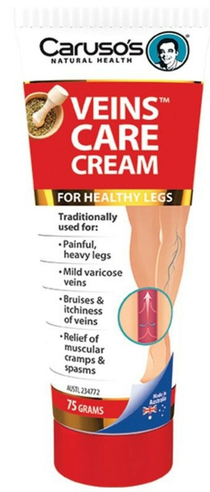 Carusos Natural Health Veins Care Cream 75g ozhealthexperts | eBay