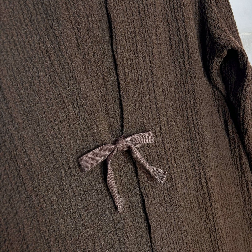 Soft Surroundings Womens Medium Brown Hooded Crinkled Cardigan Tie ...