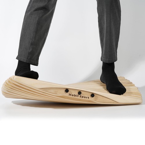 Wooden Balance Board for Standing Desk, Wobble Board with Anti-Slip ...
