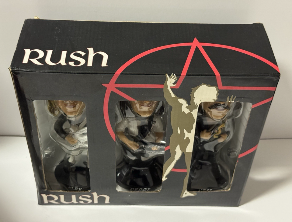 2007 Anthem RUSH Rock Band Hand Painted Bobblehead Dolls Geddy, Alex ...