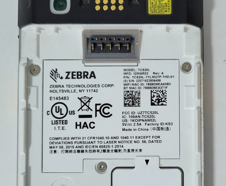 *Read Description* Zebra TC520L TC520L-1YLMU7P-THD-01 Android Barcode ...