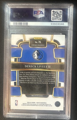2023 PANINI SELECT 76 DEREK LIVELY II ROOKIE BLUE GEM MINT PSA 10 | eBay