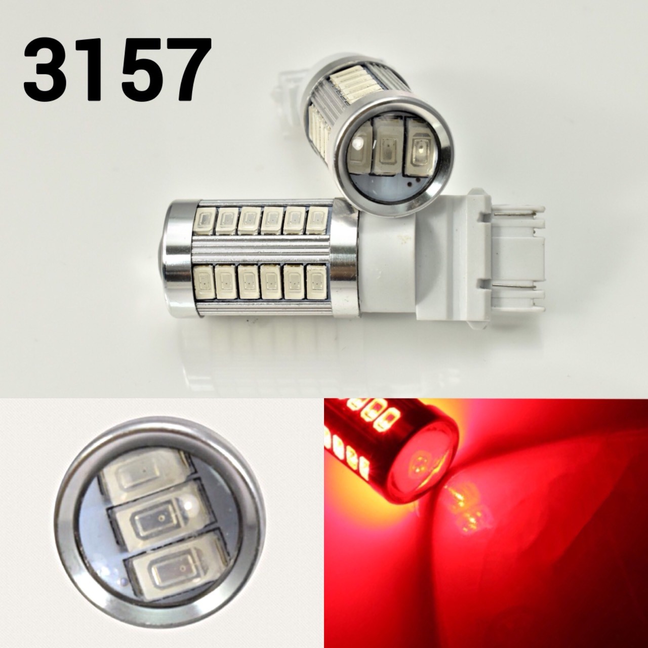 Brake Stop T25 3057 3157 3457 4157 33 SMD Red LED Light Bulb K1 v AK | eBay