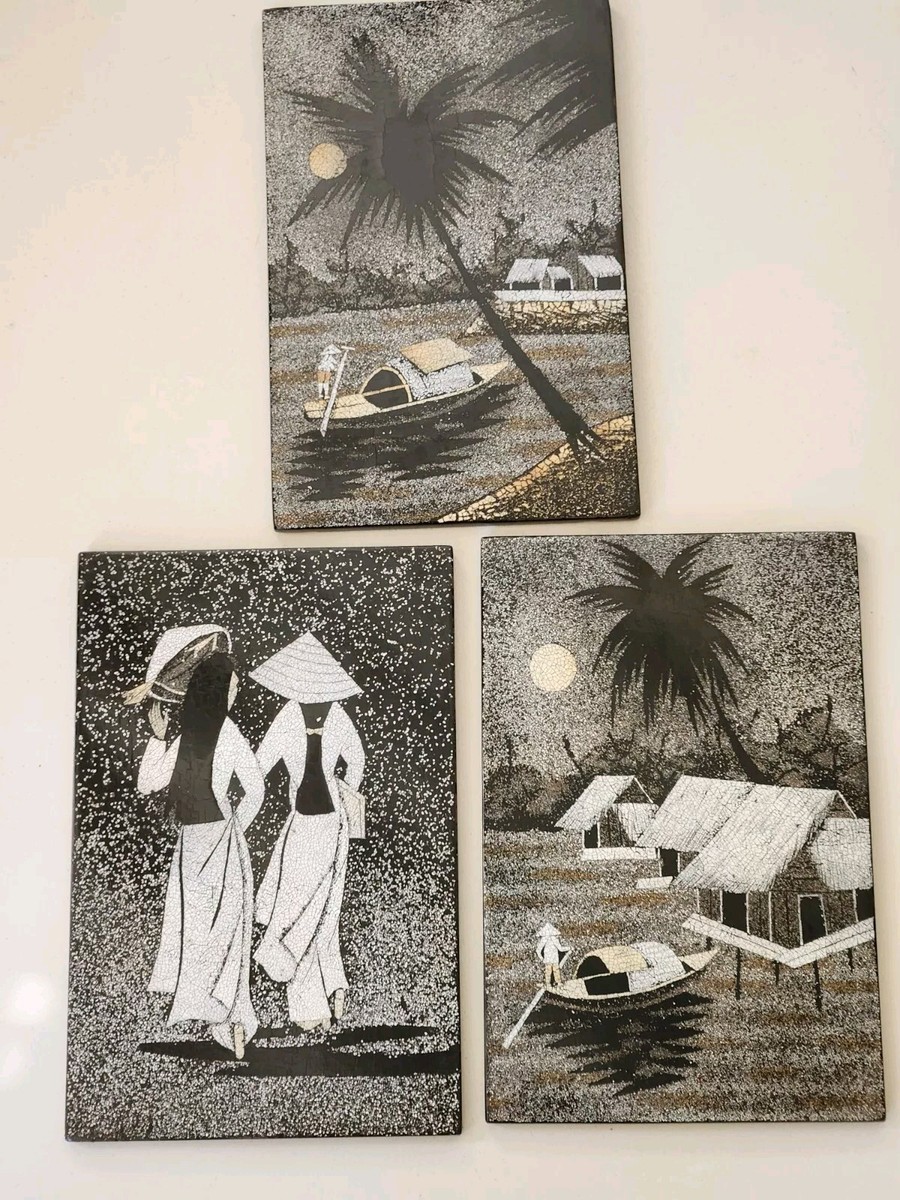 Vietnamese Lacquer Shell Artwork Vietnamese Lacquer Paintings,