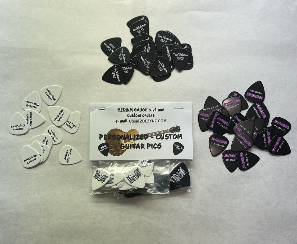 Guitar picks, Custom With Your Bands Name, Applied ( 12 Count ) FREE ...