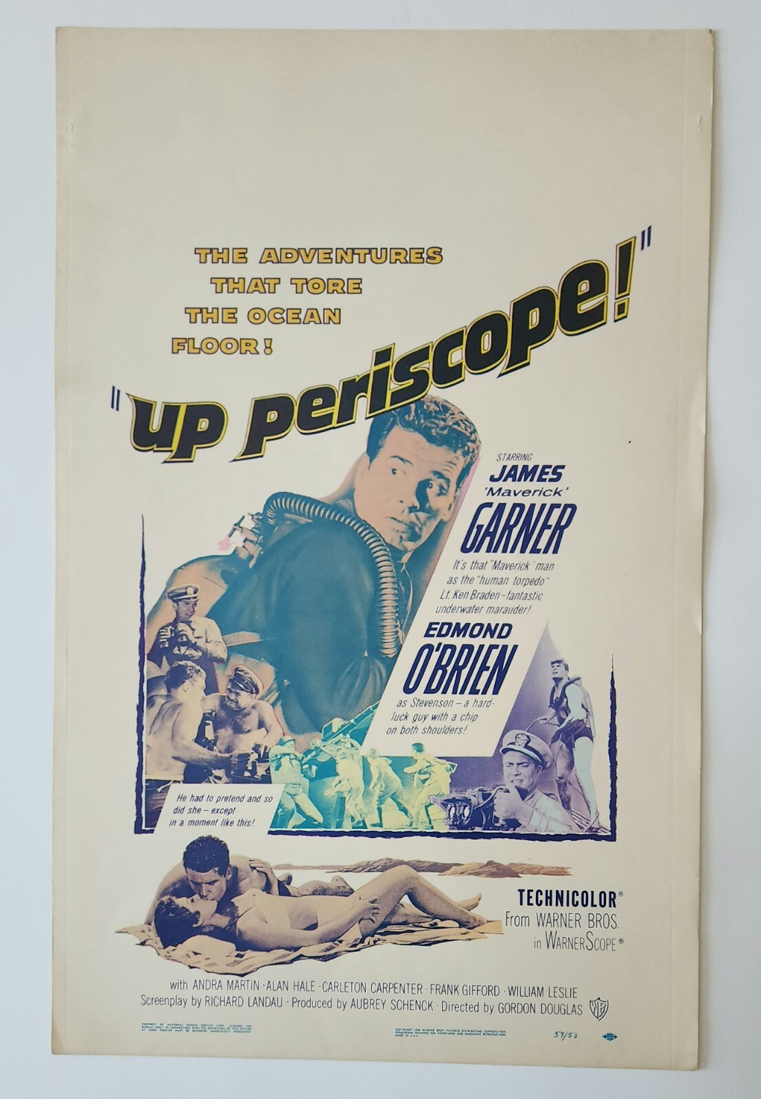 UP PERISCOPE/SCUBA DIVING Original 1959 WW2 U.S. NAVY Window Poster ...