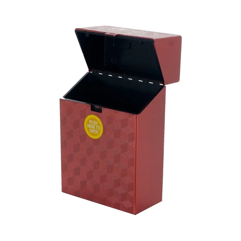 4 Pack King Size Push-to-Open Plastic Cigarette Case Cube Square Design ...