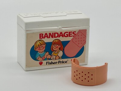 Vintage Fisher Price Bandages Box and Wrist Bandage Medical Doctor Toy ...