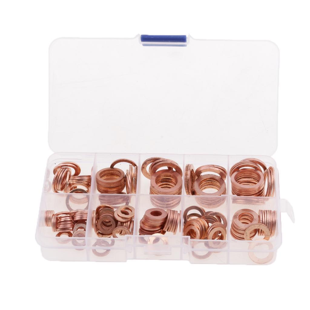 200x Assorted Copper Washer Gasket for Car Engines | eBay